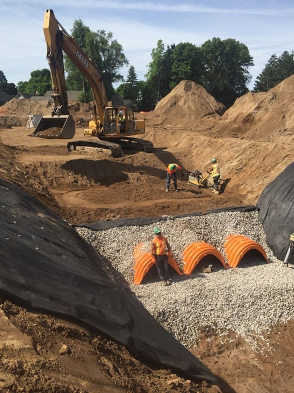 Storm Water Chambers Installed With 16-ft Cover | Stormwater Solutions
